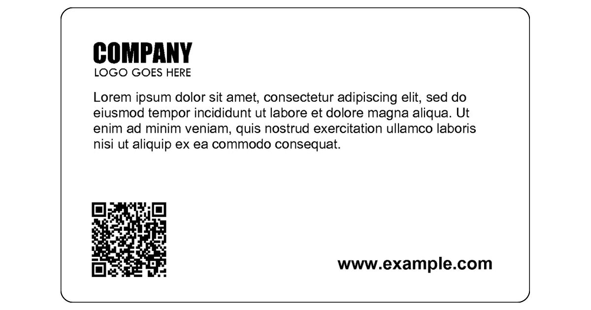 Basic Series template for backs with text block, QR code and logo | ID ...