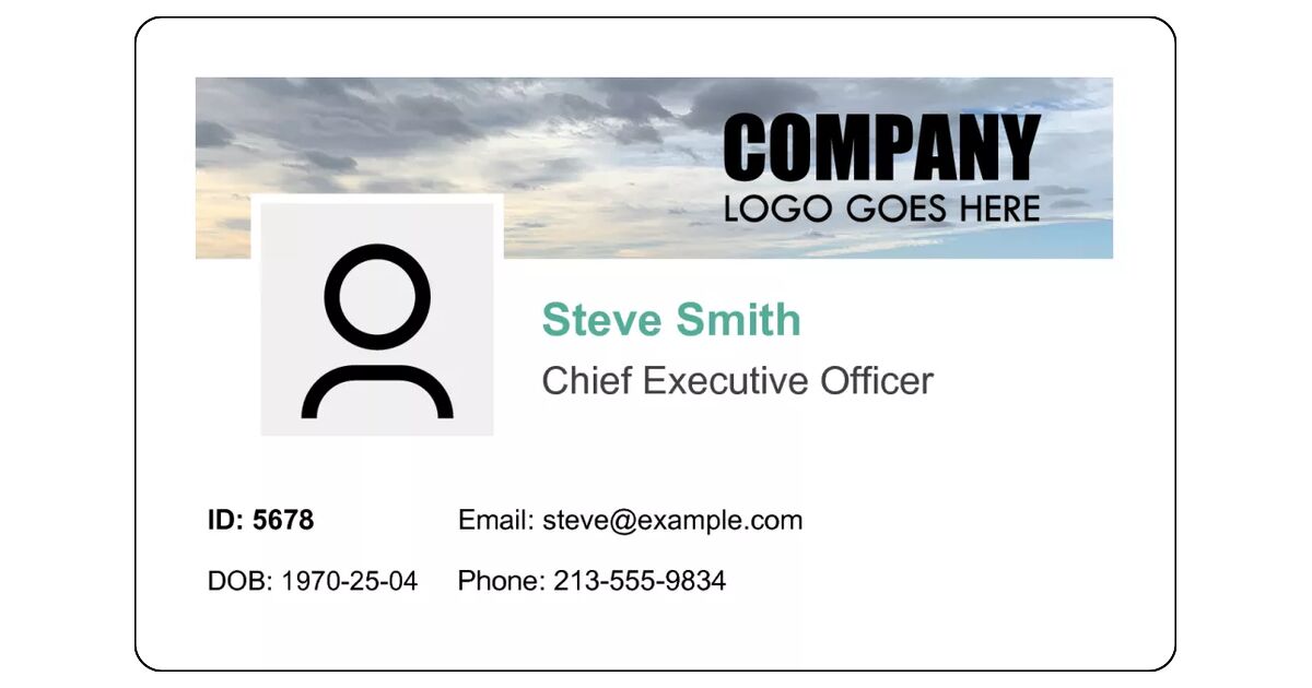 ID card template with background image, name, picture and title | ID ...