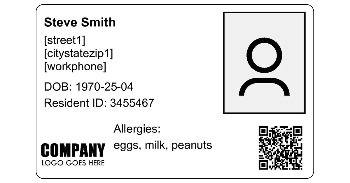 Landscape full details membership card | ID Card Template | IDpack Cloud