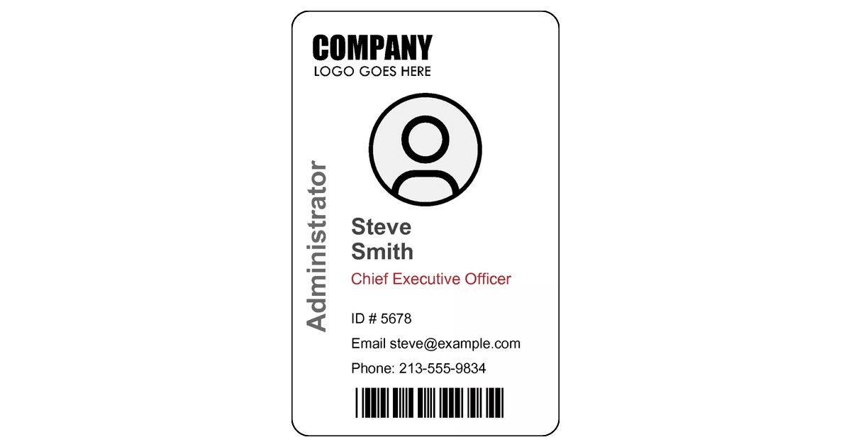 Simple ID card for organization access or business card | ID card ...