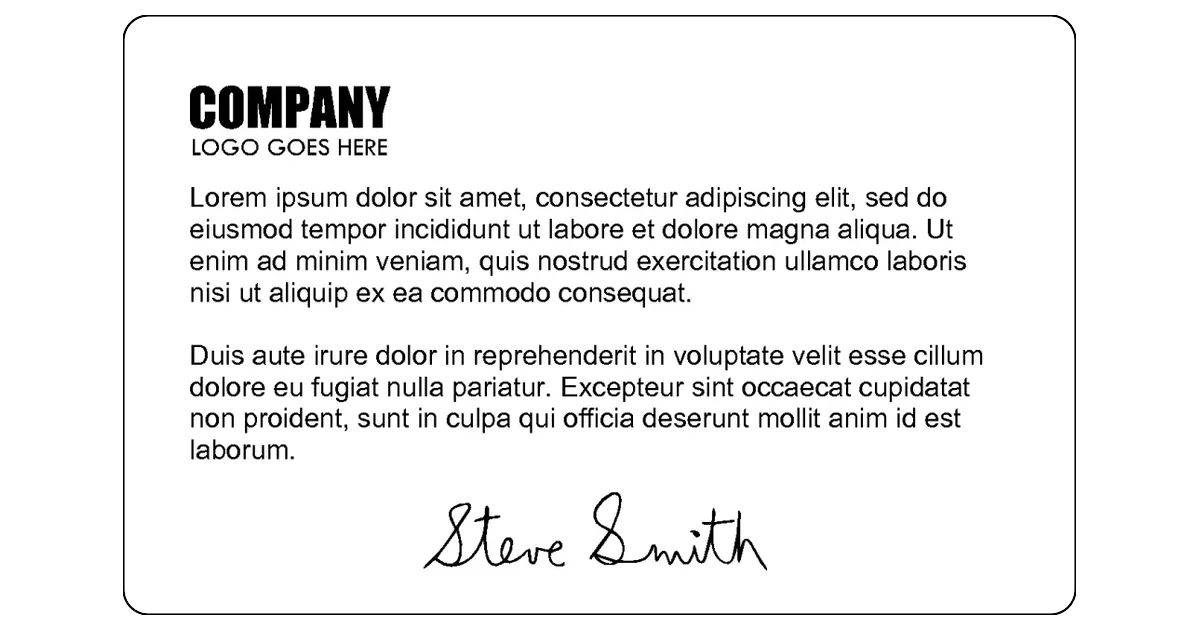 Simple landscape card design for backs with text block, signature panel ...