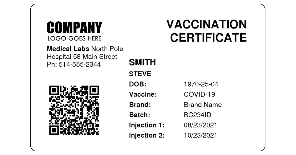 Vaccination Certificate | ID Card Template | IDpack