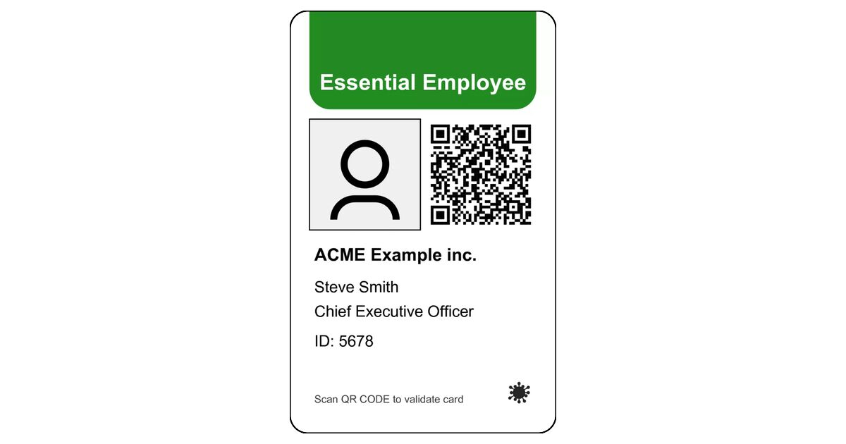 Vertical Essential Employee Card | ID Card Template | IDpack