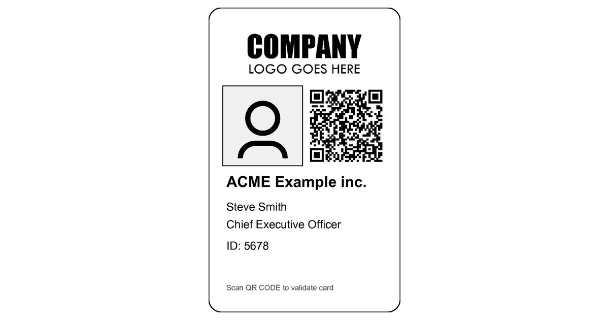 Vertical Employee Card with QR code | ID Card Template | IDpack Cloud