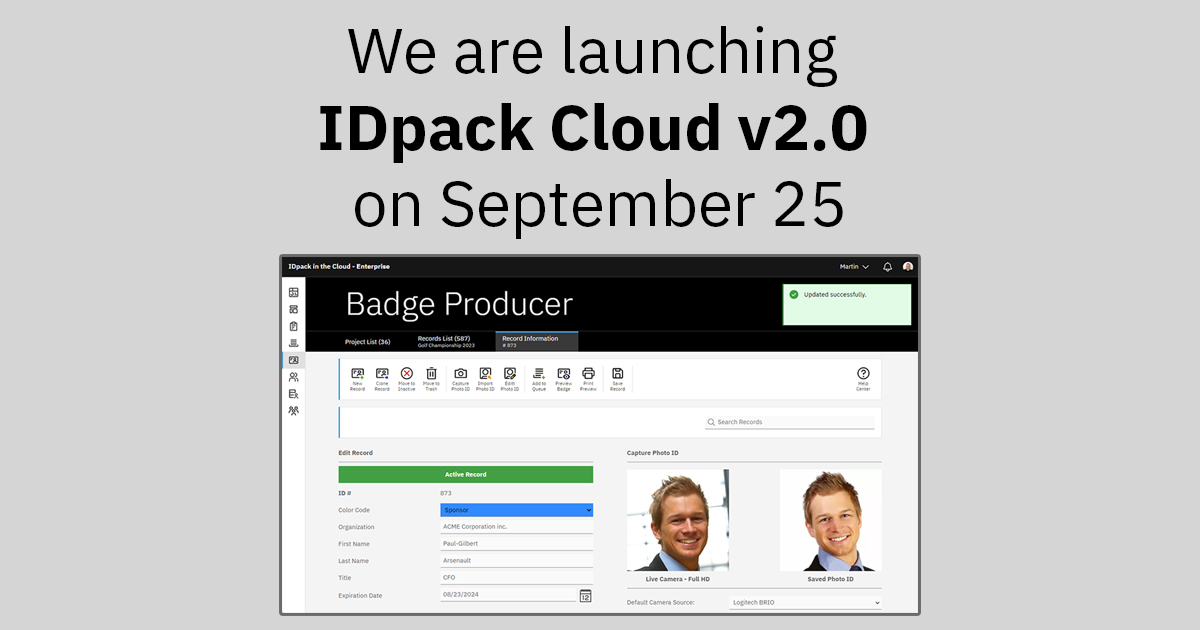 We are launching IDpack Cloud v2.0 on September 25