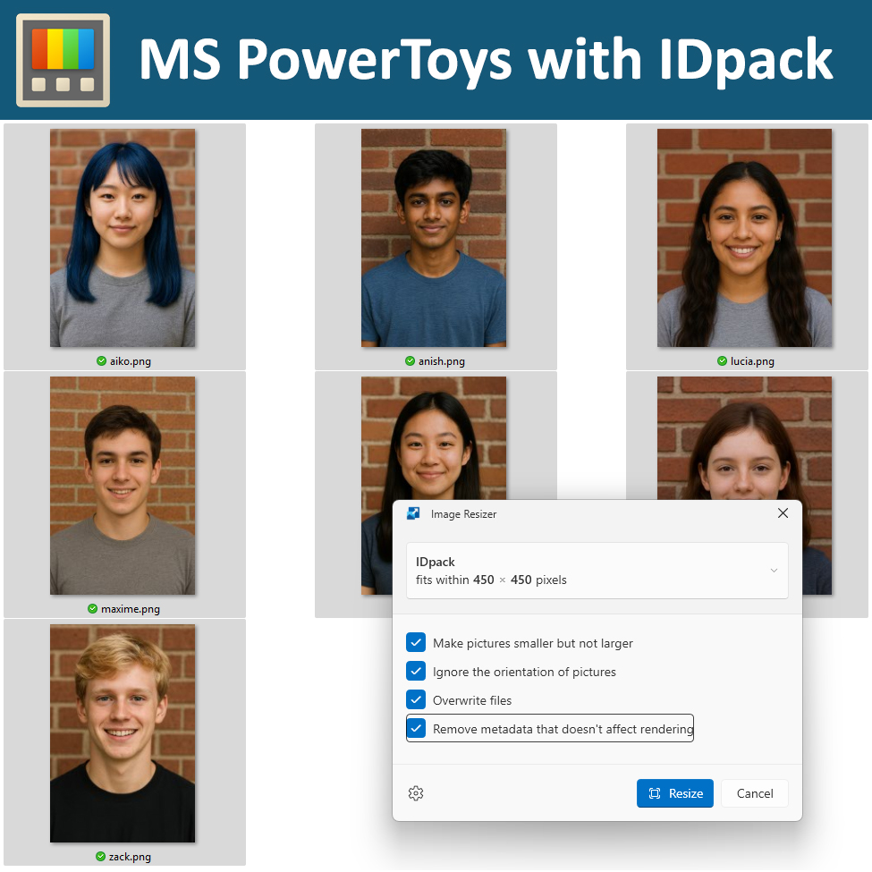 How to Resize Photos for IDpack Import Using MS PowerToys